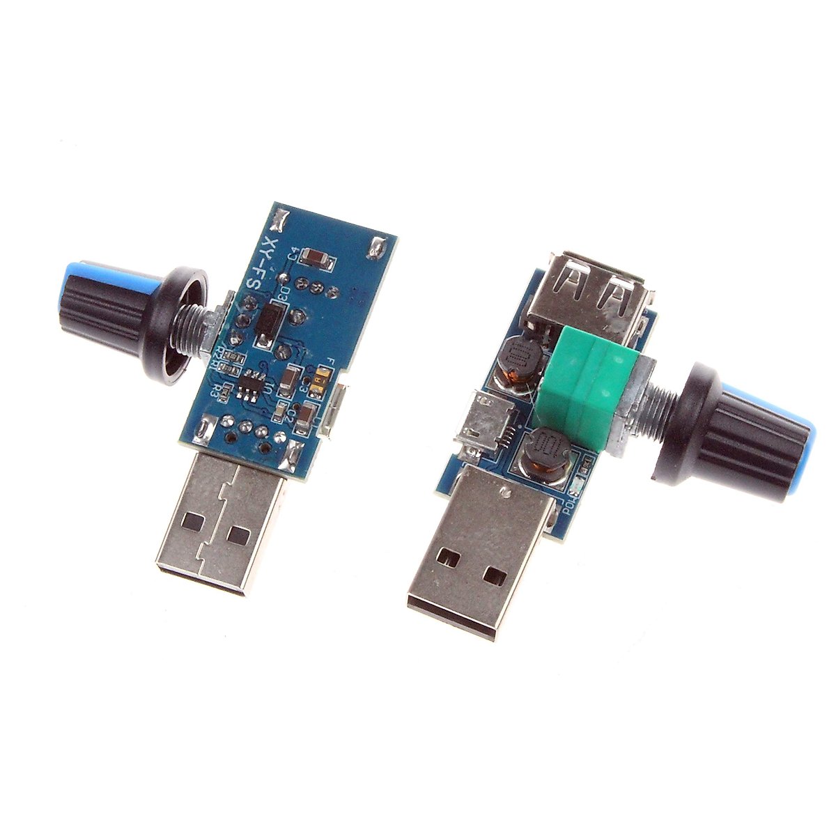 NOYITO 5V USB Fan Stepless Speed Controller Regulator with Switch Speed Module DC 4-12V to 2.5-8V 5W （Pack of 2）