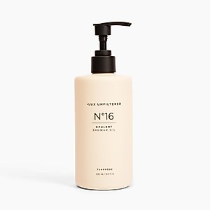 + Lux Unfiltered N°16 Opulent Shower Oil in Tuberose, Luxurious Hydrating Full Body Oil Cleanser, Luxurious Scented Body Wash for the Shower or Bath, Vegan Cleanser That Leaves Skin Clean + Hydrated