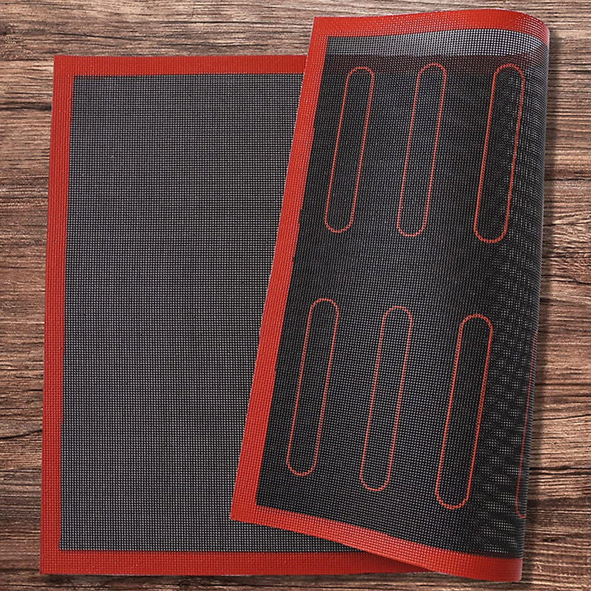 Ebrima 2PCS Non-Stick Oven Liner Perforated Mat for Baking, 30x40 Non Stick Baking Mat Oven Sheet Liner,Macaron Cookie Bread Mold For Baking,Silicone baking Mats Tools Oven Sheet Bakeware (Pink)