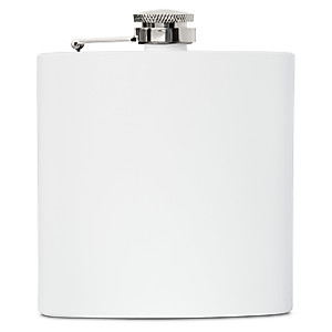 6 oz Stainless Steel Hip Flask with Funnel for Men & Women, Powder Coated Flask Gift Sets for Groomsmen, Bridesmaids, Wedding Party Whiskey Flask for Liquor, by Clear Water Home Goods, Matte White