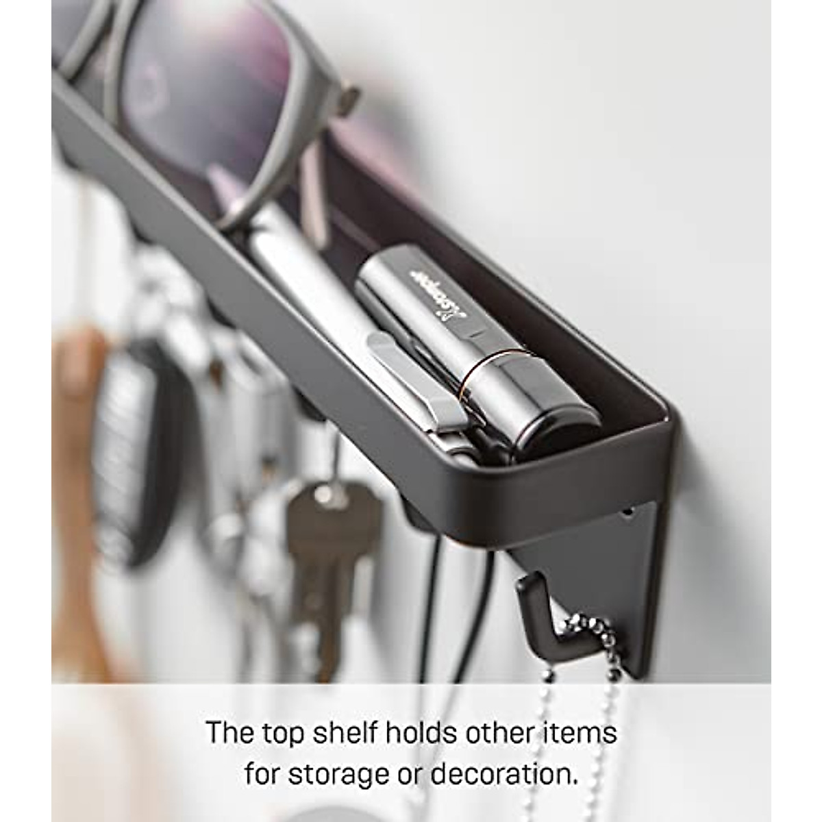 YAMAZAKI home 2755 Magnetic Key Rack with Tray, One Size, Black