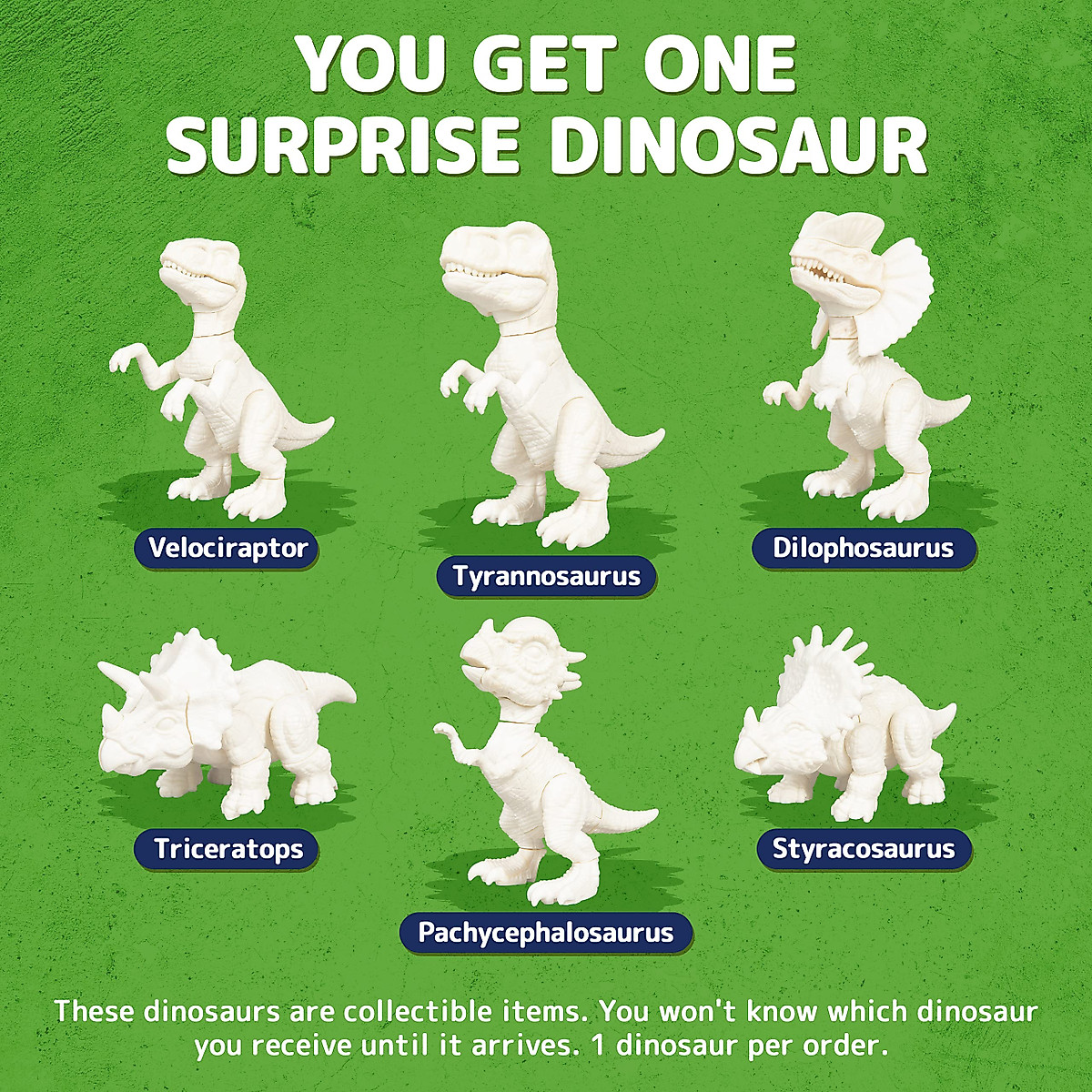 Prextex Build & Paint Your Own Dino Kit, 1 Pack - Collectible Dinosaur Toy, Surprise Dino, Building Toy, Arts & Crafts for Kids Ages 6-8, Painting/Art Set, Kids Gifts, Easter Basket Stuffers, Dino Egg