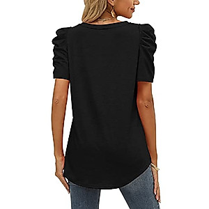 Womens Summer Tops Black Shirts for Women Oversized T Shirts Casual Loose Fit XXL