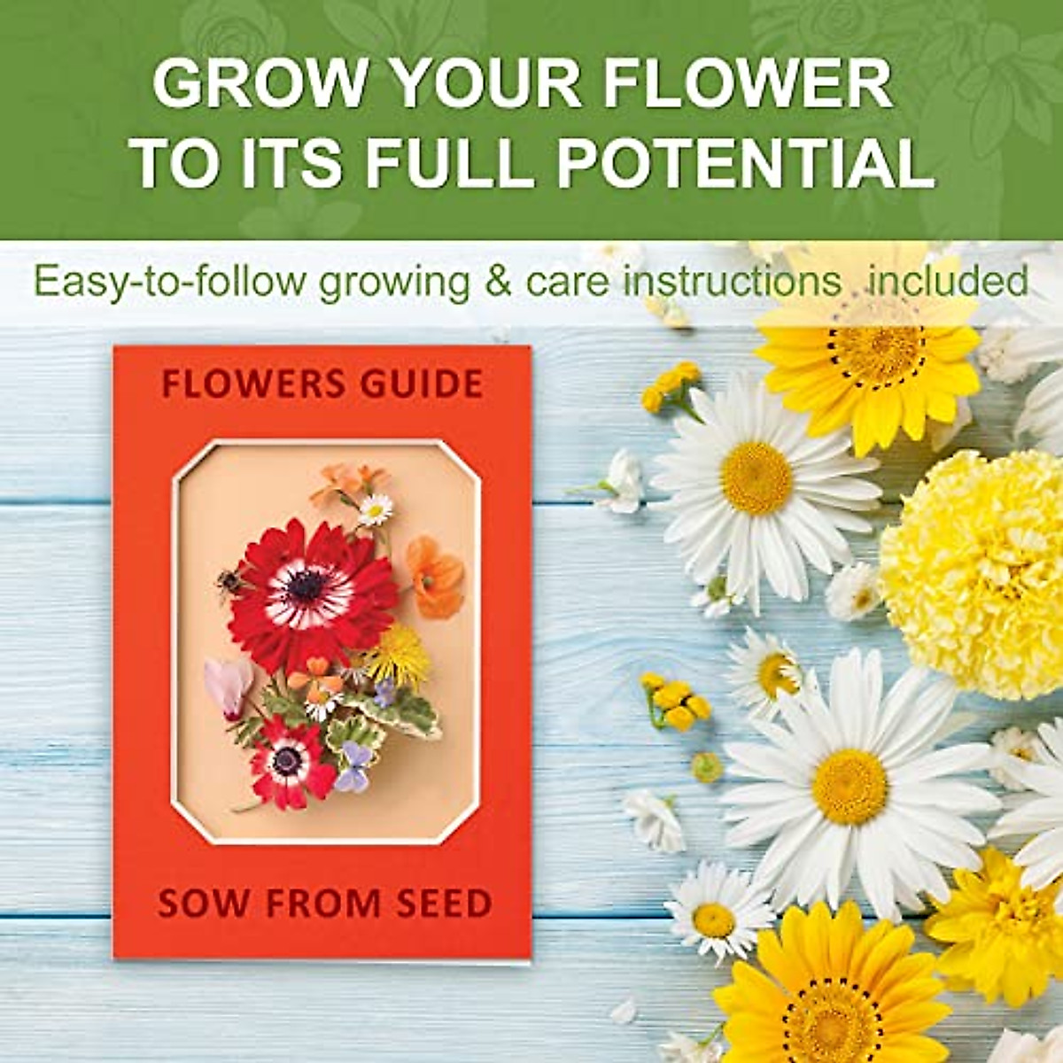 Indoor Daisy Garden Starter Kit, 5 Non-GMO Flower Seeds Planting Set with Gardening Tool Set - Jute Bags, Markers, Soil Disks and Shears, Home Gardening Gifts for Women Men Flower Plant Lovers