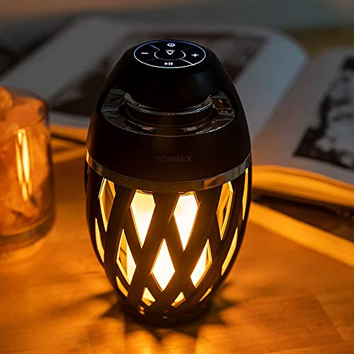 Outdoor Bluetooth Speaker, Yormax Flame Lantern Speakers TWS Allow to Sync Two, Gifts for Men Women, Stereo Speakers for Camping/Garden/Patio Decor, Gadgets for Him Her Dads Mom Wife Husband 1 Pack