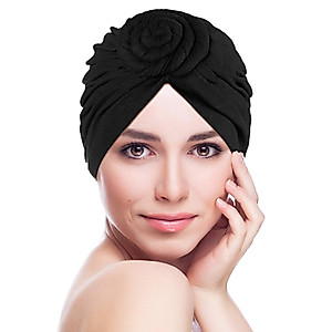 SATINIOR 9 Pieces Women Knotted Turban Hat African Turban Beanie Pre-Tied Bonnet Cap Headwrap Multicolor