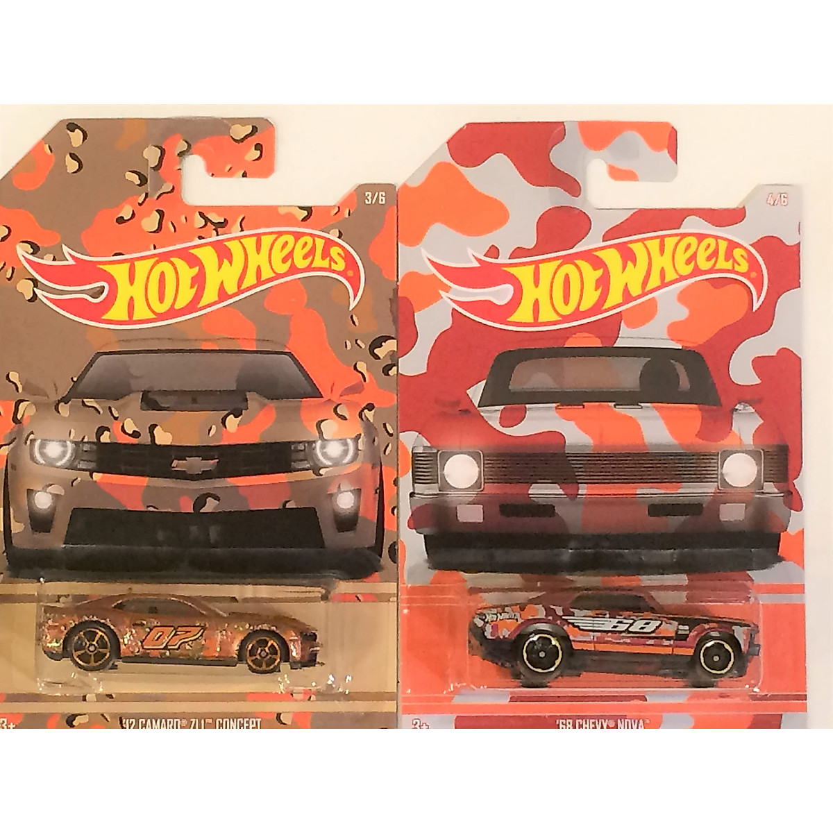 Hot Wheels Exclusive Camouflage Complete Set of 6 Diecast Vehicles