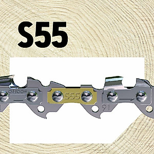 Oregon S55 AdvanceCut Chainsaw Chain for 16-Inch Bar -55 Drive Links – low-kickback chain fits McCulloch, Stihl, Wagner and more