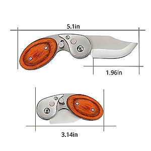 SWBIYING Pocket Knives & Folding Knives,Pocket Knives for Men with Clip,Tactical Knife with Wooden Handle,Edc Knife,Small Pocket Knife,Cool Gadgets for Hunting,Survival