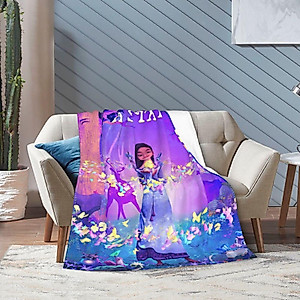 Cute Wish Asha Blankets for Girls Boys Ultra-Soft Lightweight Cozy Plush Flannel Throw Blanket for Couch Sofa Bed Living Room 50"X40"