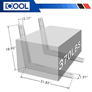 ICOOL Mini Split Wall Mounting Bracket (22" L x 19" H) for 9,000-36,000 BTU Universal Ductless Air Conditioners Heat Pumps Compressors, Outdoor Heavy Duty Foldable Condenser Bracket