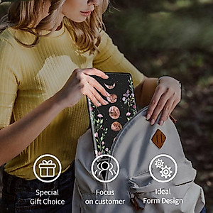 EDGFRTOIO for All New Kindle (11th Generation-2022 Release) Case 6" E-Book Reader Cover, Premium PU Leather Smart Folio Case Folding Stand Cover for Kindle 11 2022/2023, Flowers Moon Phase Stars Sky