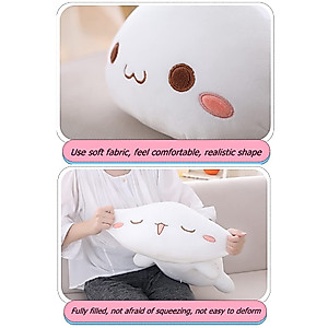 Cute Kitten Plush Toy Stuffed Animal Pet Kitty Soft Anime Cat Plush Pillow，Plush cat Doll Pillow Toys Children's (White)