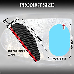 2PCS Car Rear View Mirror Rain Visor Guard, Universal Side Mirror Rain Guard, Car Rearview Mirror Film Rainproof Waterproof Mirror Film