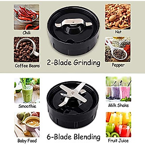 1200W Personal Bullet Blender for Shakes and Smoothies - 12-Piece Nutritional Blender for Kitchen with Blending and Grinding Blades, Recipe Book and Tritan 32+15 oz Travel Bottles for Fruits, BPA Free, Black