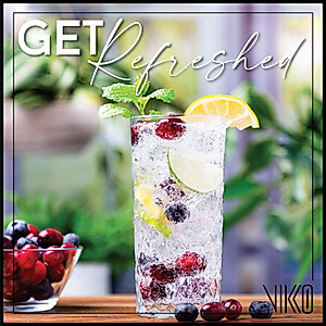 Vikko Drinking Glass, Set of 12 Tall Beverage Glasses, 12.25 Ounce Highball Glasses, Dishwasher Safe Collins Glass