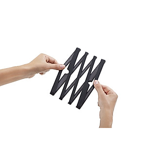 Joseph Joseph Stretch Folding Silicone Trivet for Hot Pot and Pan, Expanding non slip stand, heat resistant mat for Kitchen Countertop - Black