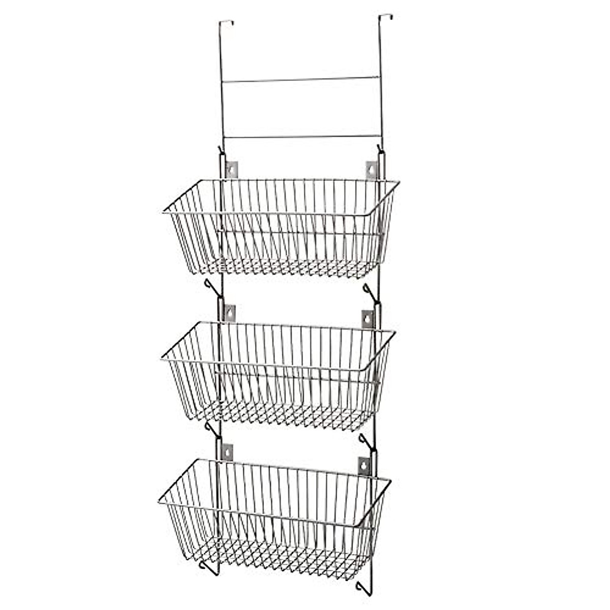 EZOWare 3 Tier Over the Door Rack / Wall Mount Storage Organizer Baskets, Hanging Shelves Set for Kitchen Bathroom Closet
