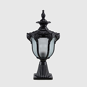 MODEBHD Waterproof European Victoria Decoration Glass Lantern Outdoor Pillar Lamp Column Light Table Lamp Lawn Garden Lights Aluminum Street Post Light Courtyard Garden Terrace E27 Pillar Lights