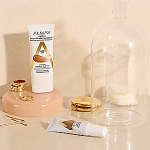 Almay Anti-Aging Foundation, Smart Shade Face Makeup with Hyaluronic Acid, Niacinamide, Vitamin C & E, Hypoallergenic-Fragrance Free, 050 Fair, 1 Fl Oz (Pack of 1)