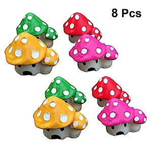 Cabilock 8 Pcs Bonsai Craft Decor Mushroom DIY Craft Mini Decor Table Micro Landscape Decoration Fariy Garden Ornament Resin Crafts Plant Decorations Plants Decor Miniature Supplies