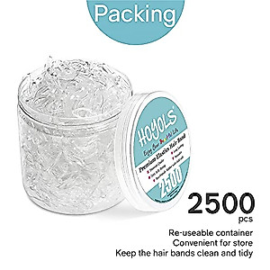 HOYOLS Clear Elastic Hair Bands, 2500 Small Rubber Bands Braids for Girls Kids Women Non-Slip Tiny Soft Hair Ties Braiding Hair Accessories Value Pack TPR