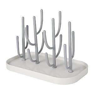 Baby Essentials,Bottle Drying Rack,Baby Bottle Drying Rack,Drying Rack for Kitchen Counter,Detachable Bottle Dryer Holder with Base.for Nipples,Cups,Pump Parts and Accessories(Gray)