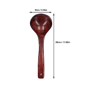 2Pcs Wooden Spoons for Cooking,Wood Spoon Scoops Wooden Ladle Spoon Nonstick Cooking Utensils for Soup Kitchen Cooking Mixing Stirring (9cm)