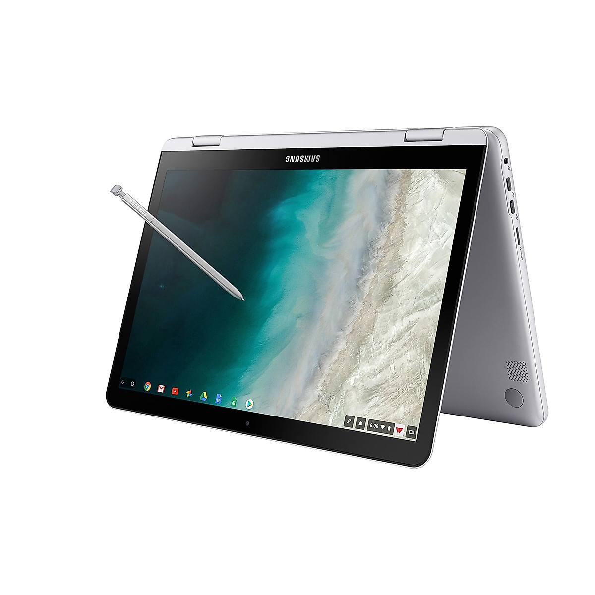 SAMSUNG Chromebook Plus V2 360 12.2" FHD+ 2-in-1 Touchscreen w/Dual Webcam (Intel Celeron 3965Y, 4GB RAM, 128GB (64GB eMMC+64GB SD Card), Stylus Pen) Home & Education Laptop, IST SDCard, Chrome OS