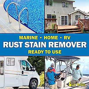 STAR BRITE Rust Stain Remover Spray - Instantly Dissolve Corrosion Stains on Fiberglass, Vinyl, Fabric, Metal & Painted Surfaces - Also Removes Sprinkler Stains - 22 Ounces (089222SS)