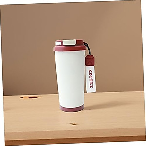 LABRIMP Sulated Stainless Steel Travel Cup Double-walled Straw Flip Lid Men's Women's Tumbler for Hot Tea Cold Iced Coffee Vacuum Insulated
