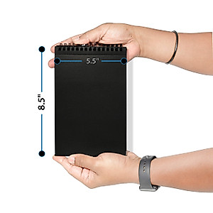 Art-N-Fly Black Sketch Pad Mini 5.5x8.5" 2 Pack - Black Paper Sketchbook for Drawings, Perforated Edge on Spiral 100 Sheets Total - Art Sketch Book for Coloured Pencils, Graphite, Pastels & Gel Pens