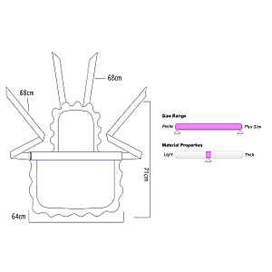LilMents Women's Ruffle Outline Retro Apron Kitchen Cake Baking Cooking Cleaning Maid Costume (White)