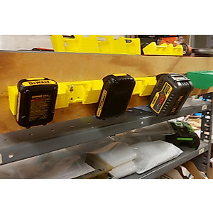 D20 5-Slot Battery Rack Compatible with DeWalt 12Vmax 20Vmax and FlexVolt Wall Mount Latching Storage Rack 20V DCB205 DCB606 DCB120, USA PN D20x5-WR