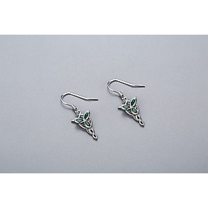 Lord of The Rings Earrings 925 Sterling Silver Arwen Evenstar Drop Earrings Hobbit Jewelry Lord of The Rings Christmas Stocking Stuffers Gifts for Women Men