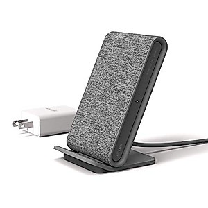 iOttie Ion Wireless Fast Charging Stand, Qi-Certified Charger 7.5W for IPhone XS Max R 8 Plus 10W for Samsung S9 Note 9, Includes USB C Cable & AC Adapter, Ash