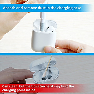 Airpod Cleaner Kit - Bluetooth Earbuds Cleaning Kit for Airpods Pro 1 2 3,Multi-Function Cleaning Pen with Soft Brush Flocking Sponge for Headsets/Charging Case/Mobile Phone/Keyboard/More