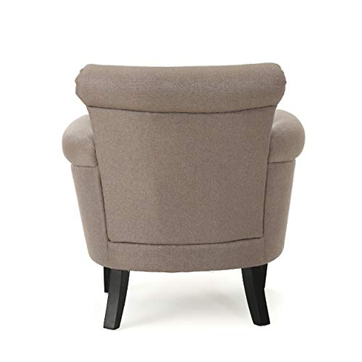 Christopher Knight Home Brice Vintage Scroll Arm Studded Fabric Club Chair, Light Coffee / Dark Brown