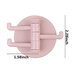 (4 pcs) Self-Adhesive Wall Hook,180 Degree Rotatable Strong Stick Hooks Seamless Scratch Mirror Organize and Decorate Your Dorm Bathroom Office