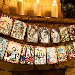Holy Nativity Christmas Banner Decorations Vintage Manger Scene Religious Christmas Banner Indoor for New Year Holiday Party Supplies