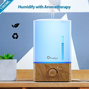 1500ml Aroma Essential Oil Diffuser Large – Exqline Diffuser for Essential Oils Large Room Large Aromatherapy Diffuser Large Room Unique Diffuser Humidifier for Essential Oils (Wood Grain)