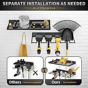 UUP Power Tool Organizer Drill Holder Wall Mount Garage Power Tool Storage Rack With Charging Station Heavy Duty Cordless Tool Organizer, Christmas Gift for Men Dad Father's Day, 2 Pack
