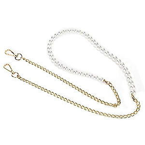 Imitation Peal Chain Handle Wallet Crafts Making Metal with Lobster Clasp Accessories for Making Handbag Purse Substitute 43.3Inch