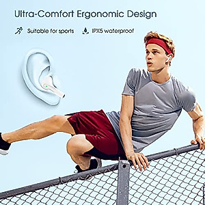 Ayaeri Wireless Earbuds in-Ear Bluetooth Headphones with HD Mic Crystal-Clear Sound 25H Playtime Auto-Pairing Comfortable Ergonomic Design for Working Out & Small Ears for iPhone & Android