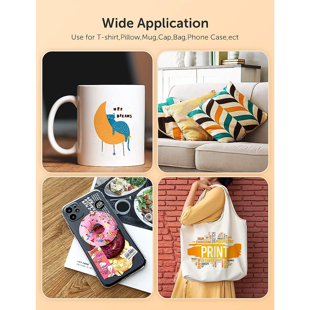 Hiipoo 2000ml Sublimation Ink Refilled Bottles Work with WF7710 ET2760 ET2720 ET2803 ET2800 ET15000 C88 C88+ Inkjet Printers Heat Press Transfer on Mugs Plates T-Shirts Pillows Phone Case