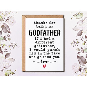 NTVShop Thanks Card - For Being My Godfather Card - Funny Birthday Card - Humorous Godfather Christmas Keepsake - Gift For Him