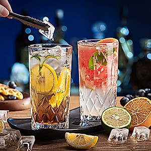 Claplante Crystal Highball Glasses, Set of 8 Glass Drinking Glasses, 11 oz Durable Drinkware Cups for Cocktails, Water, Juice, Beer, Wine-Special Edition Glassware Set, Dishware, Dishwasher Safe