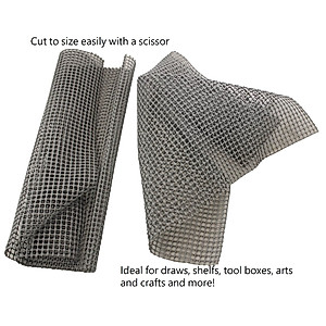 2 Pack Multi Purpose Anti-Slip Shelf and Draw Liner Mat Non Skid 18" x 47" - Trim to Fit - Ideal as a Tool Box Liner Home Office RV (Gray)