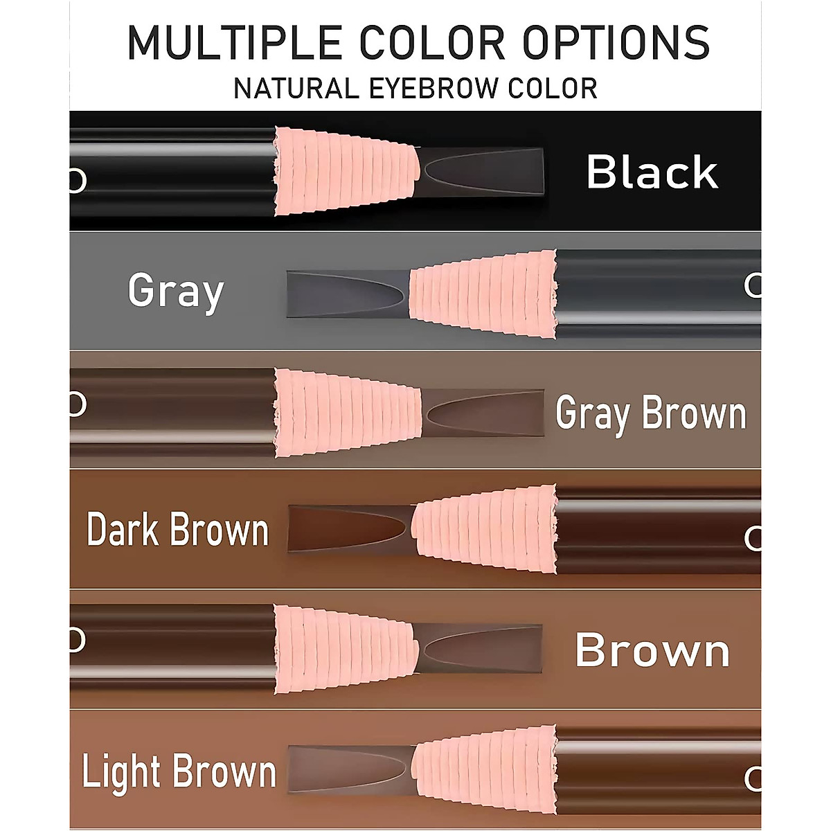 SUMEITANG 12 Pcs Pull Cord Peel-off Dark Brown Eyebrow Pencil，Wooden Hard-core Microblading Eye Brow Pencil For Marking, Filling And Outlining, waterproof and sweat-proof for Professionals & Beginners