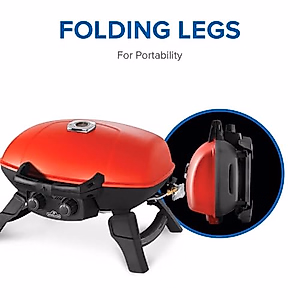 Napoleon - TravelQ 285 Portable Propane Gas Grill with Griddle, Red, 2 Burners, For Tailgating, Camping, And Small Outdoor Spaces